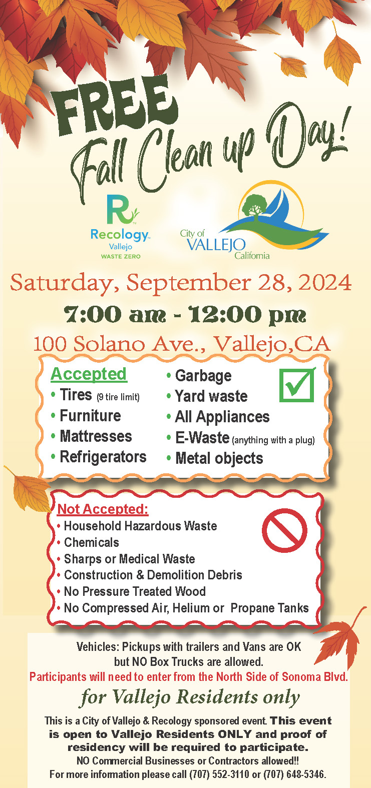 Free Fall Clean Up Day 2024 – Vallejo Recycles